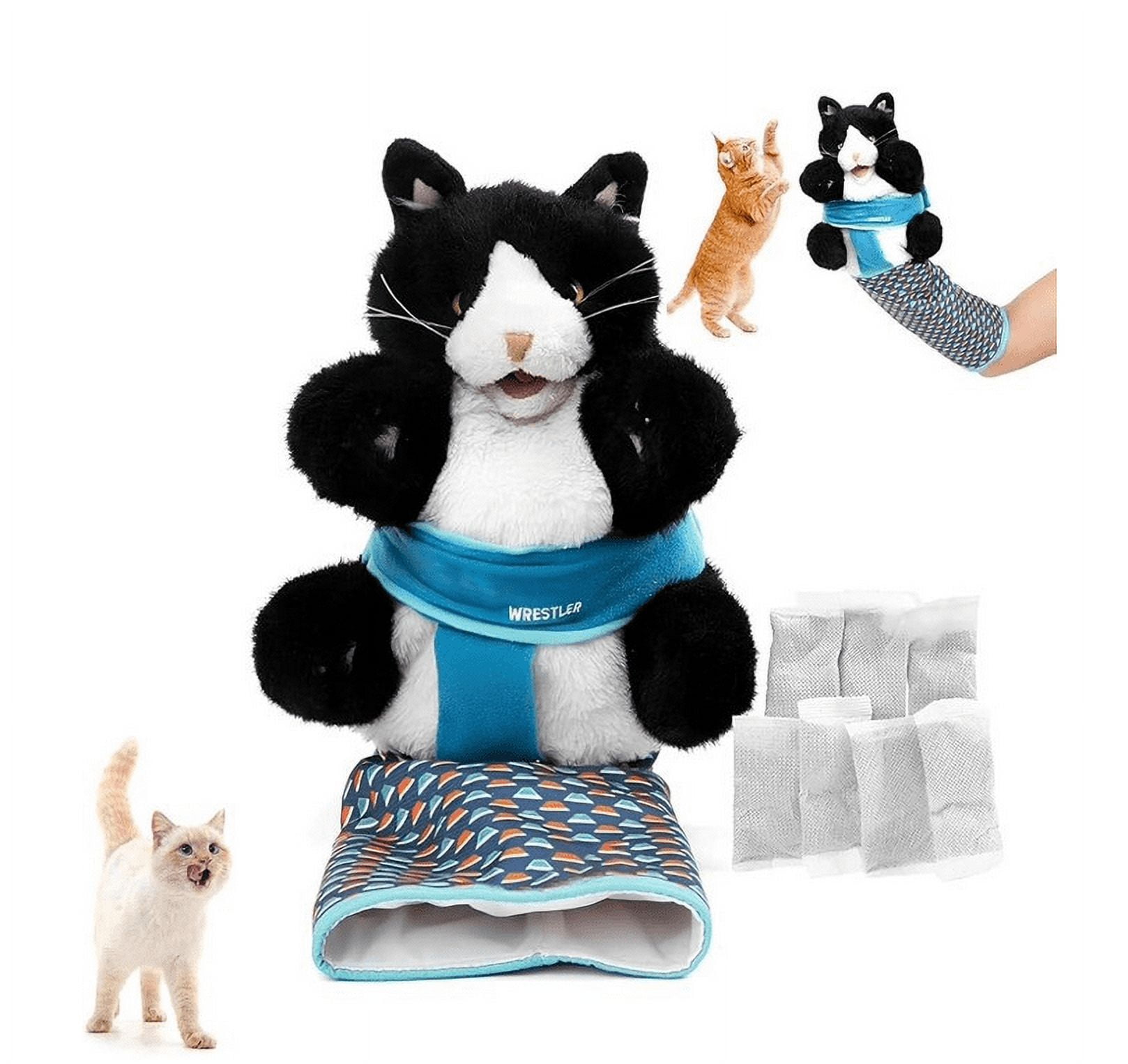 Cats Puppet Wrestler, Cats Interactive Plush Hand Puppets with Tough ...