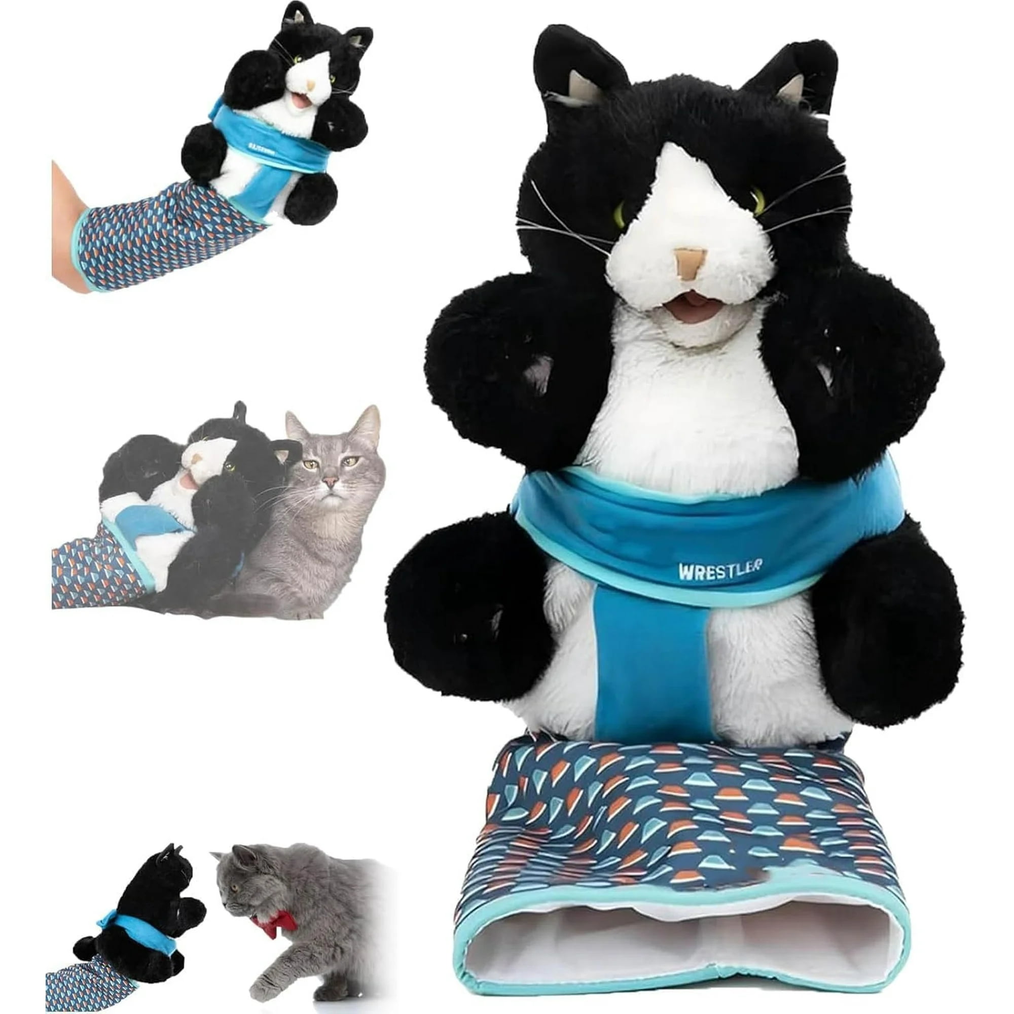 Cats Puppet Wrestler, Cats Interactive Plush Hand Puppets with Tough ...