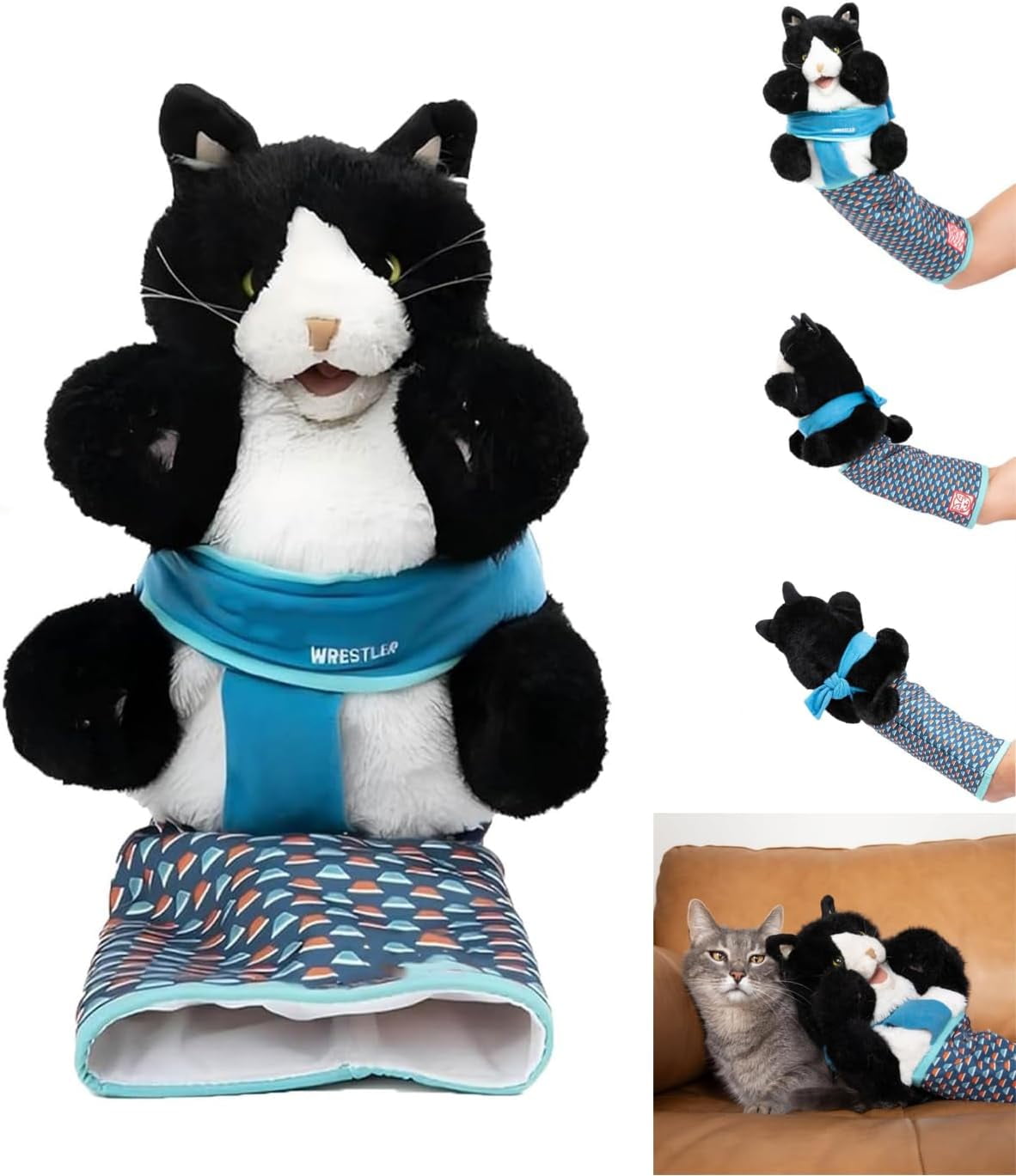 Cats Puppet Wrestler, Cats Hand Puppets Plush Animal Toys- Interactive ...