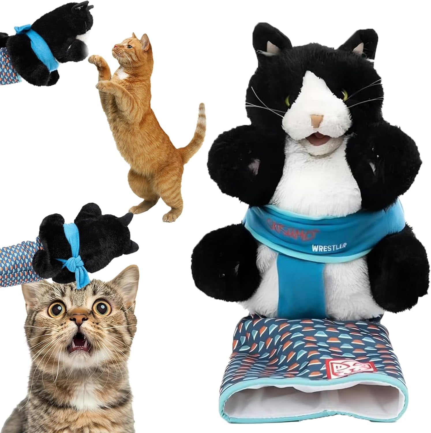 Cats Puppet Wrestler, Wrestler Puppet for Cats, Cat Wrestling Toy ...