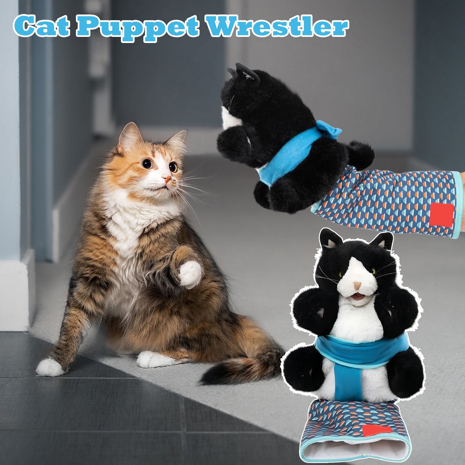 Cats Puppet Wrestler, Wrestler Puppet for Cats, Cat Wrestling Toy ...