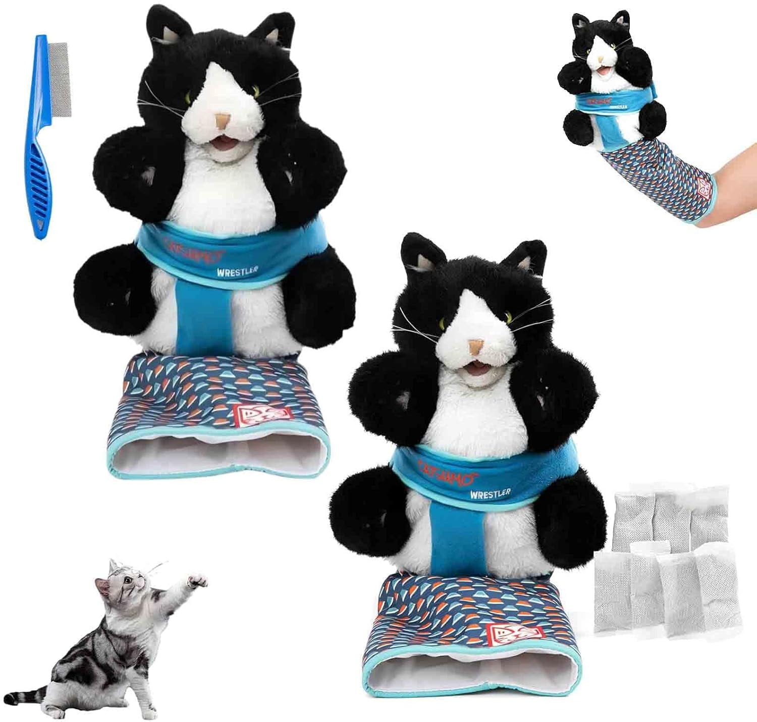 Cats Puppet Wrestler, katsuma Interactive Cat Wrestling Toy Puppet ...