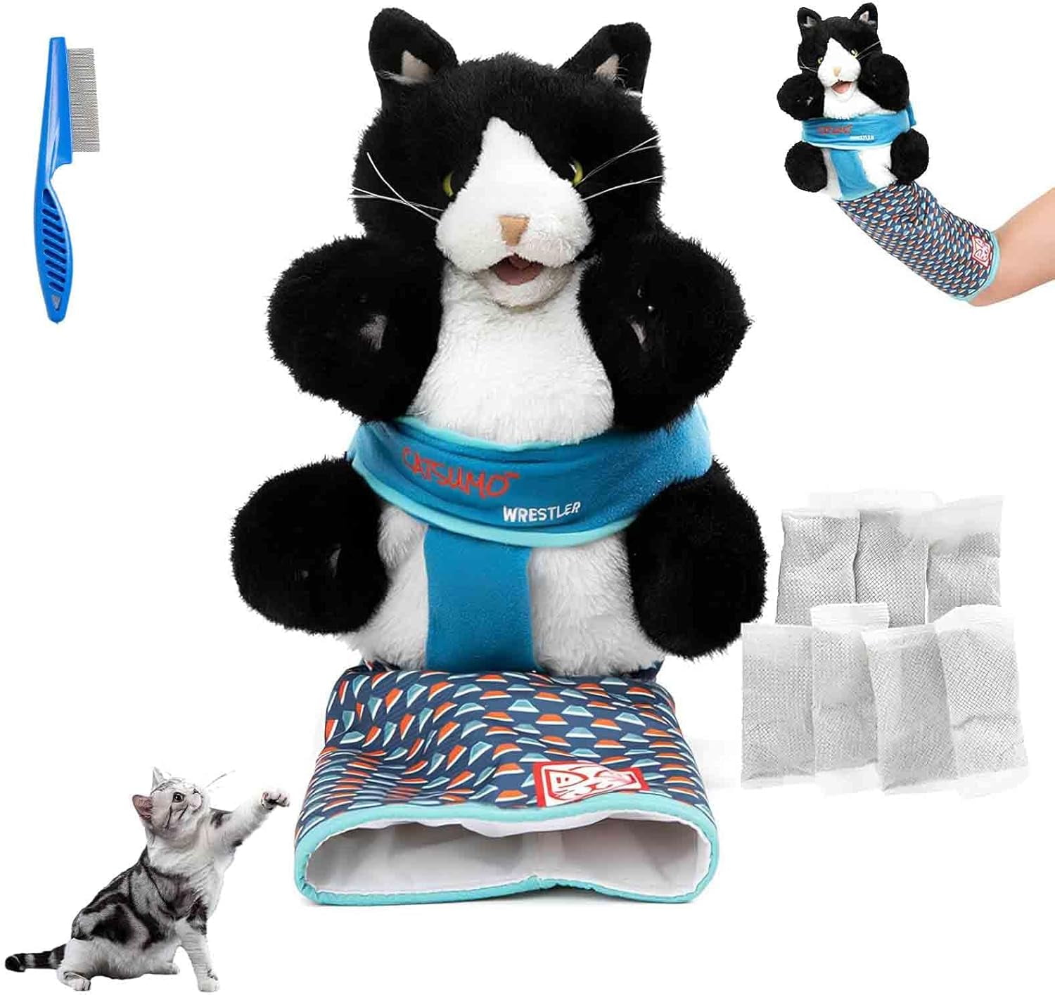 Cats Puppet Wrestler, katsuma Interactive Cat Wrestling Toy Puppet ...