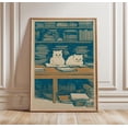 Cats Reading on Wooden Desk Poster Unframed Paper Print - Walmart.com