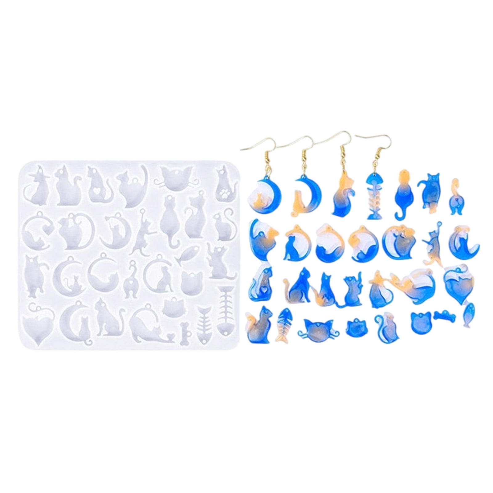 Cats Resin Craft Silicone Molds Jewelry Pendant Moulds Earrings Moulds ...