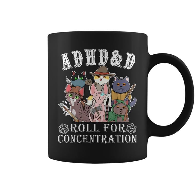 Cats Rpg Gamer Roll For Concentration D20 Dice Nerdy Kid Coffee Mugs ...