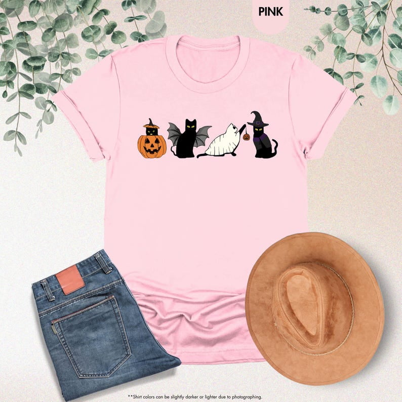 Cats Shirt, Ghost Cat Shirt, Black Cats Shirt, Mom Shirt, Outfit, Cat ...