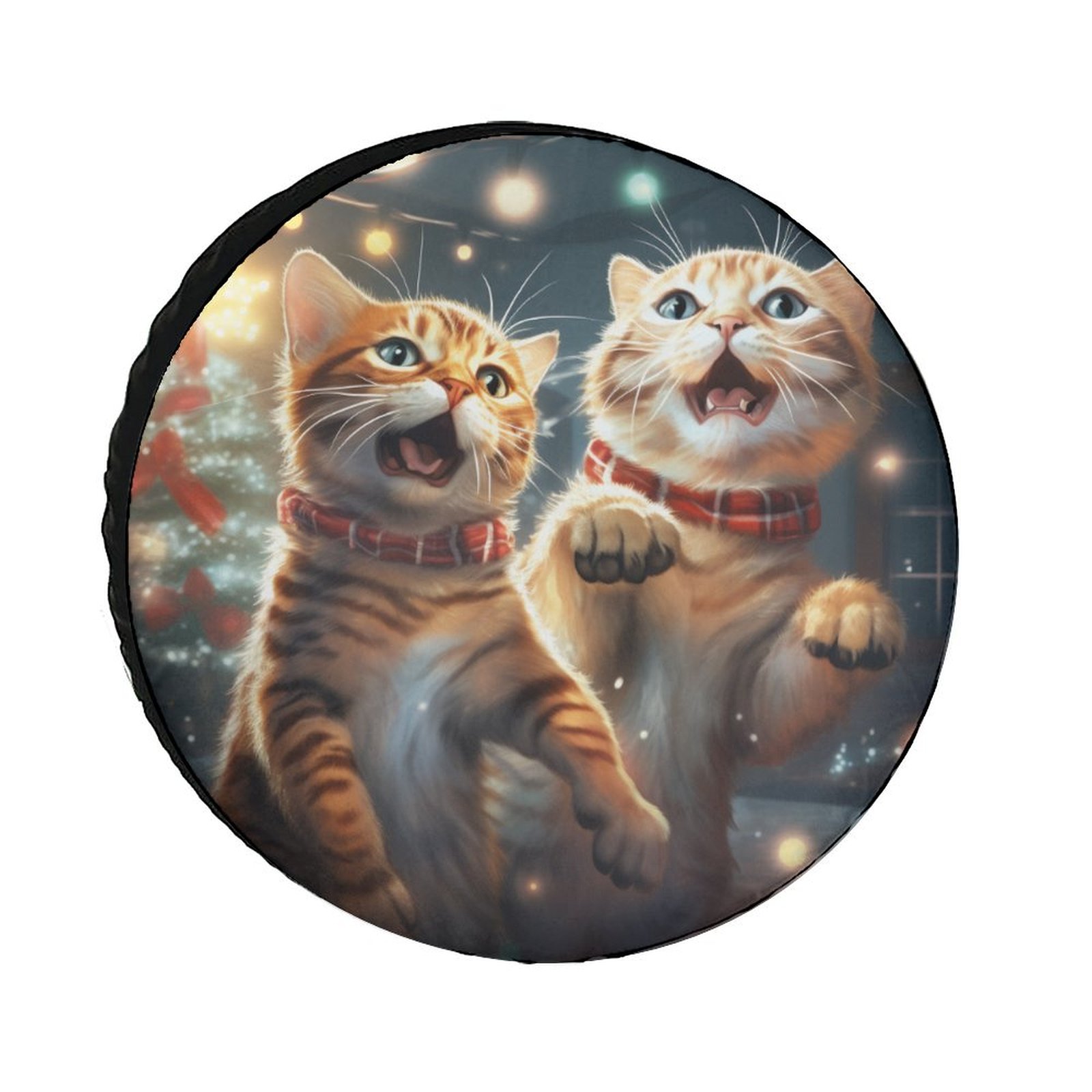 Cats Singing Christmas Carol Spare Tire Cover Cat Lover Girls Gifts ...