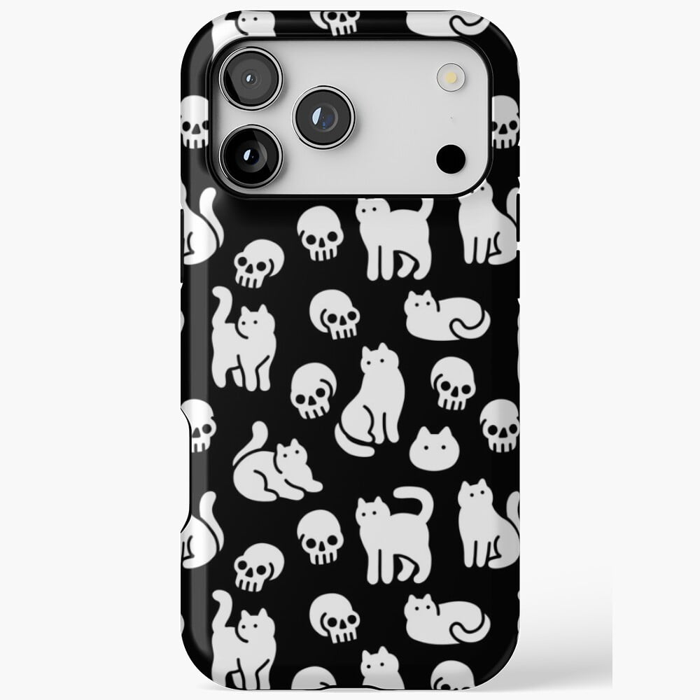 Cats Skulls Art Protective Cover for iPhone 11 12 13 14 15 16 17 Pro ...