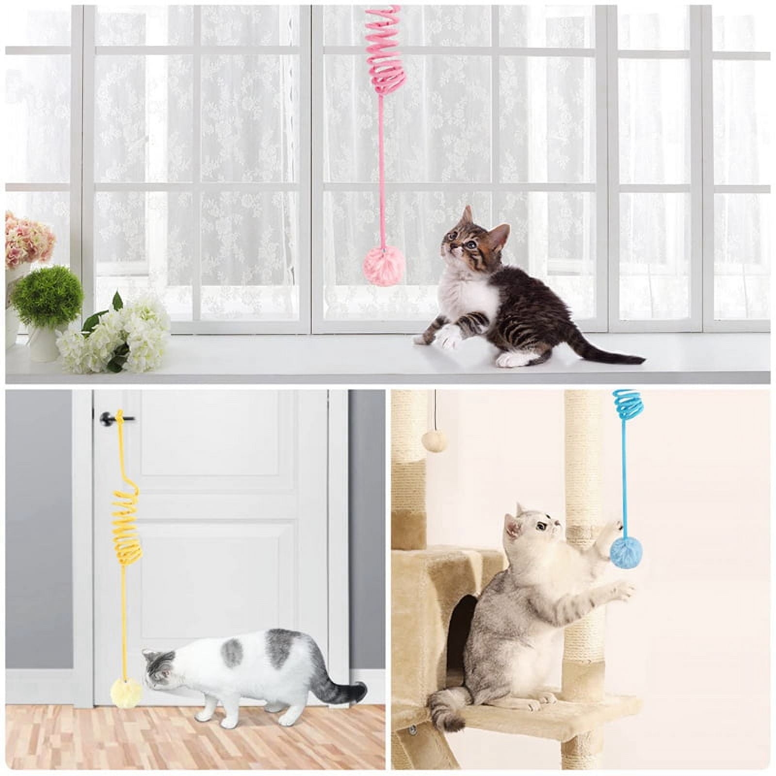 Cats Spring Toys, Self-Play Hanging Stretchable Cats Spring with Bell ...