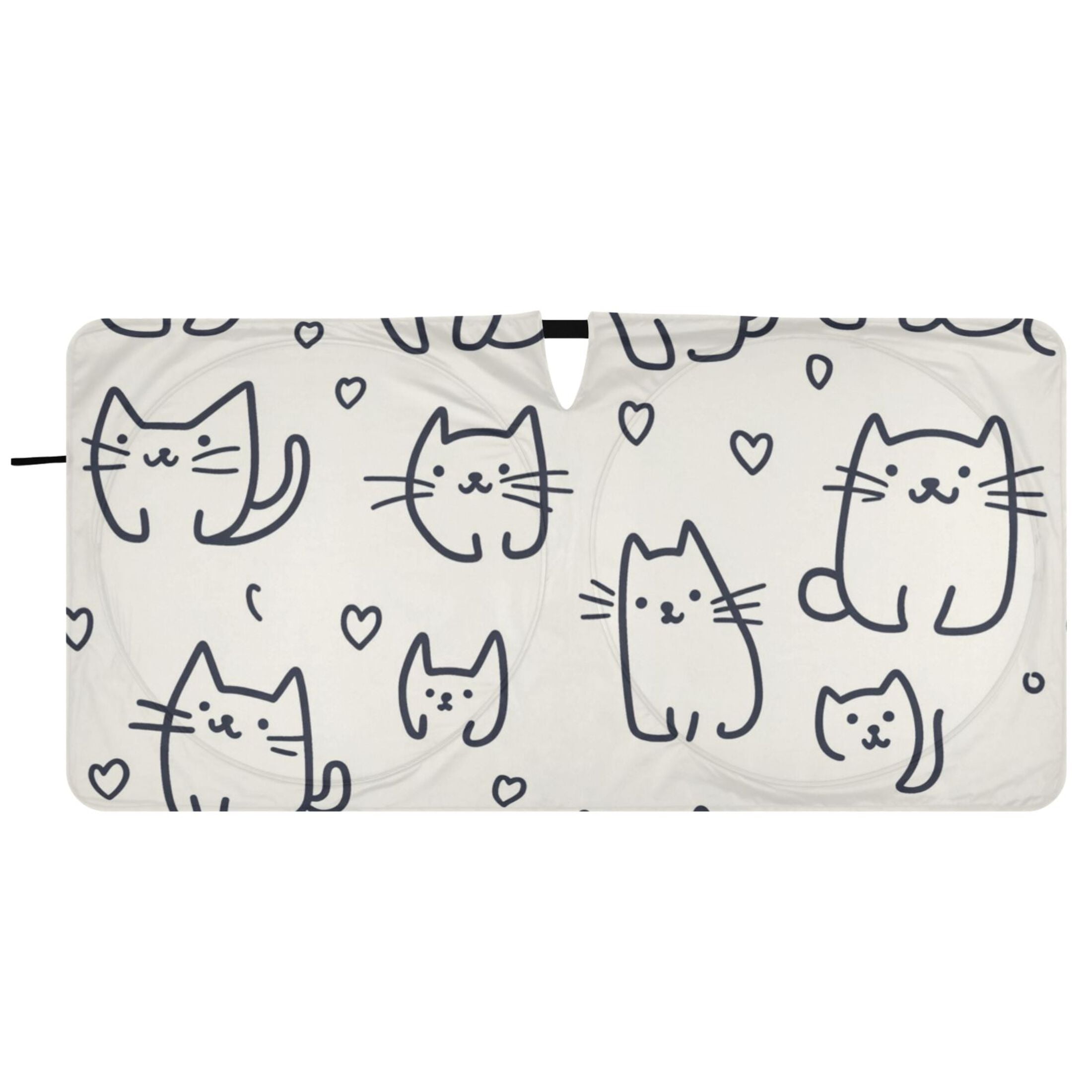 Cats Stick Figure Car Windshield Sun Shade Foldable Front Window Shades ...