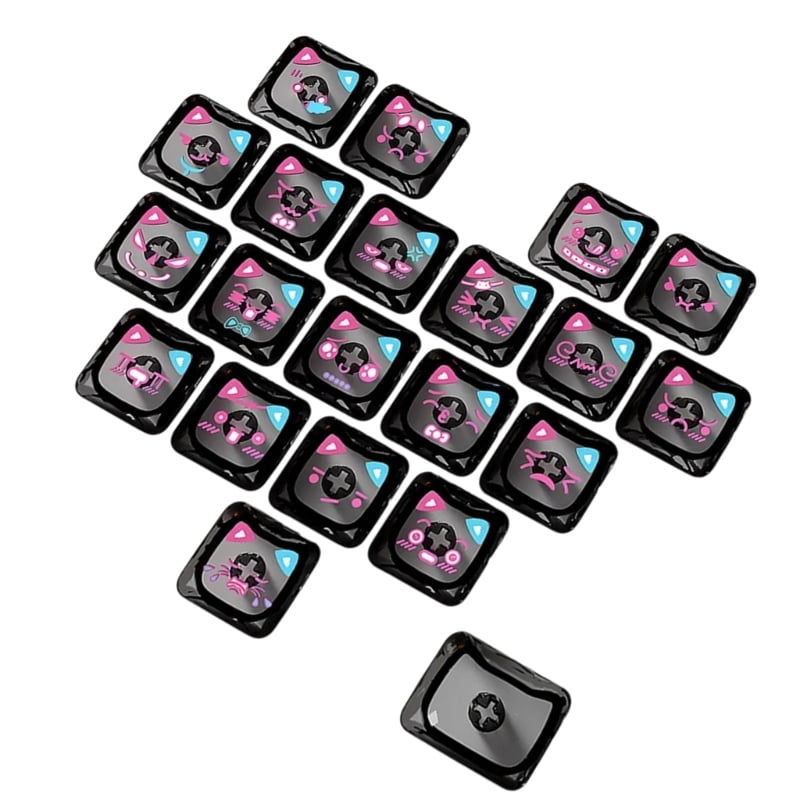 Cats Themed Transparents Keycap Collection 21Keys Ergonomic Layout ...