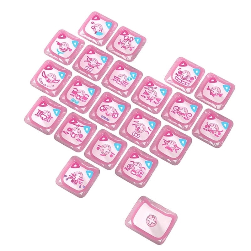 Cats Themed Transparents Keycap Collection 21Keys Ergonomic Layout ...
