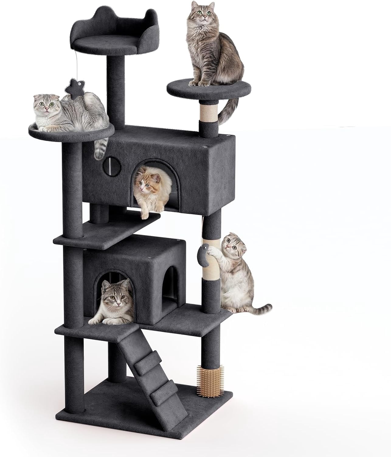 Cats Tower for Indoor Cats, Multi-Level Cat Condo with Scratching Post ...
