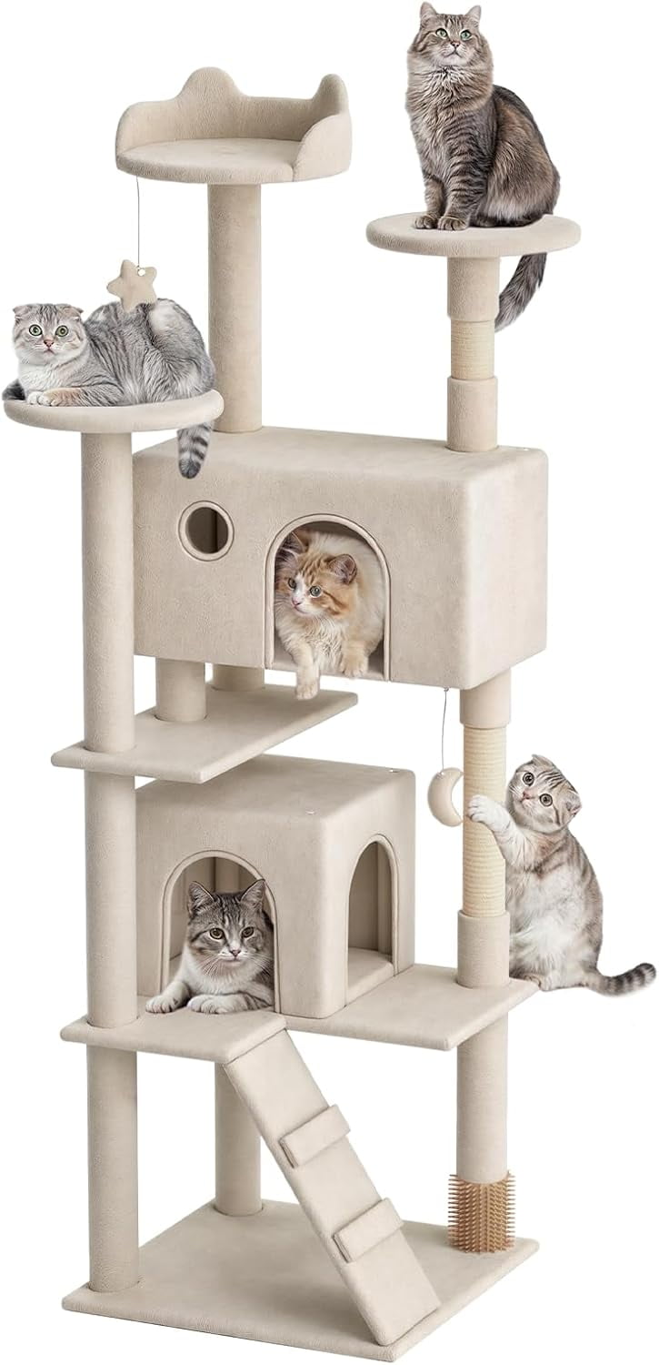 Cats Tower for Indoor Cats, Multi-Level Cat Condo with Scratching Post ...