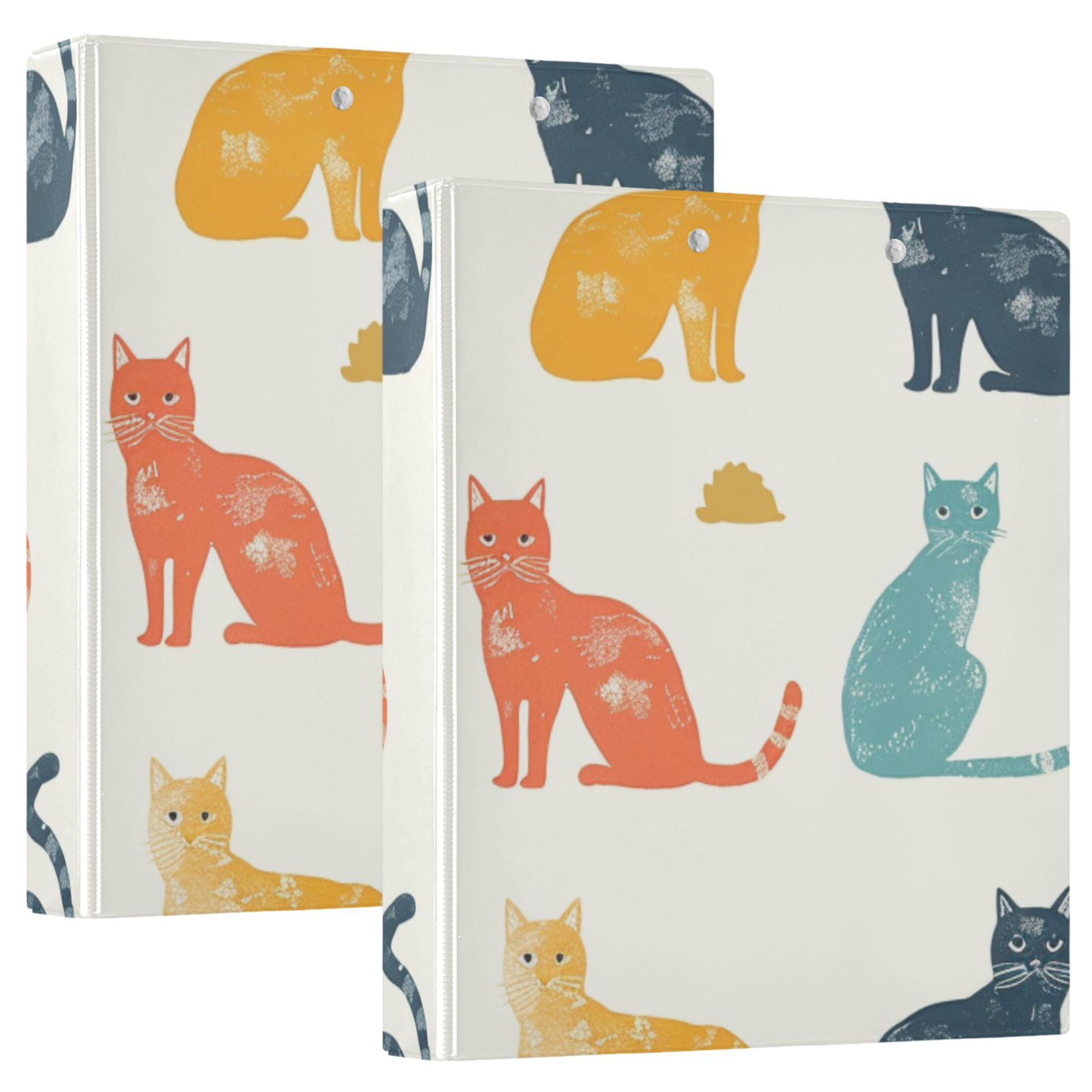 Cats Triangles 3 Ring Binders 1.5 inch Hardcover File Folders with ...