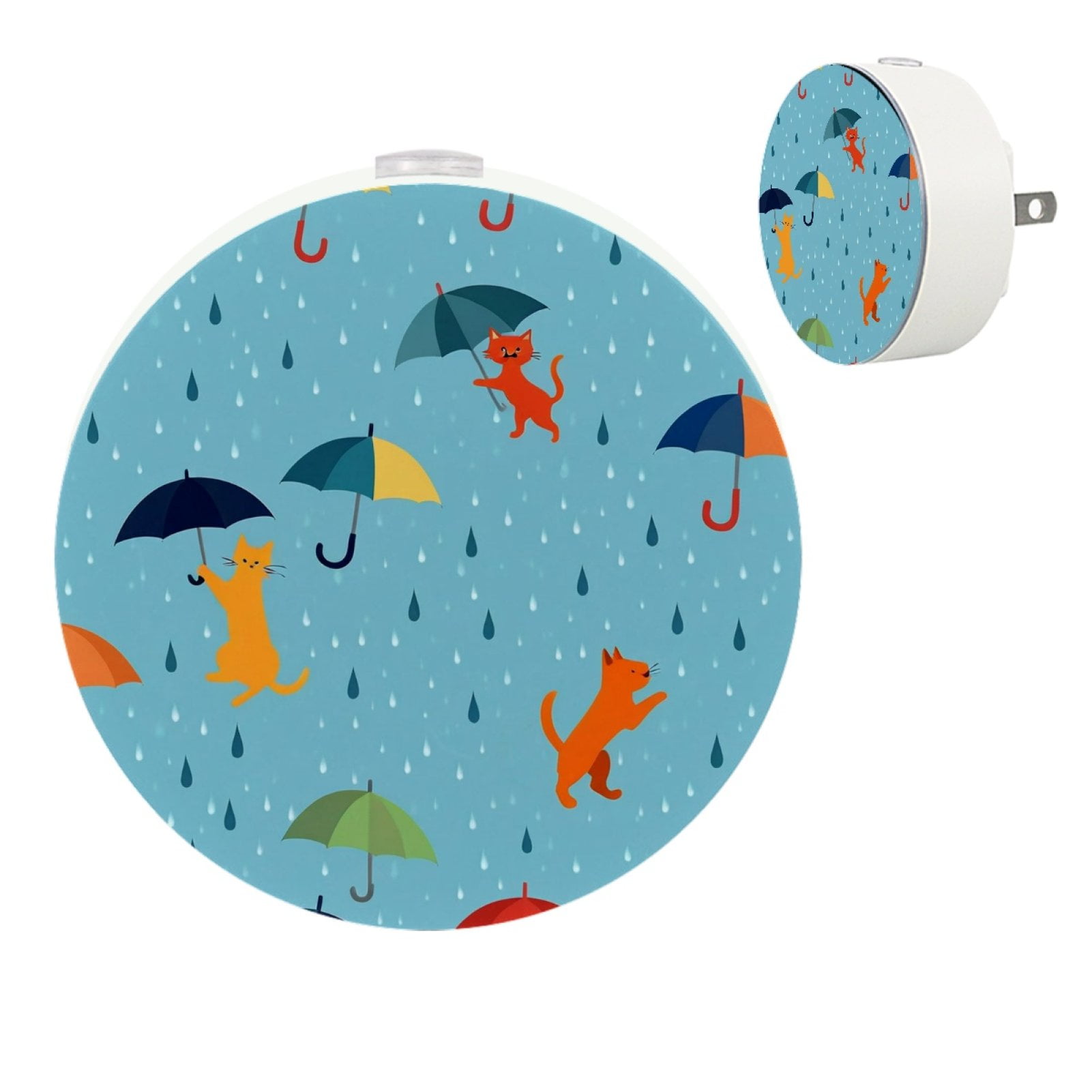Cats Umbrella Raindrop Automatic night lights plug into wall Dusk to ...