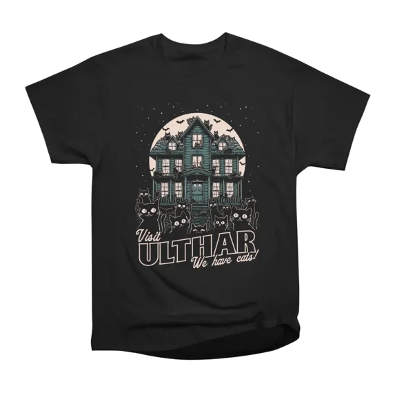 Cats Visit Ulthar Cute Horror Lovecraft T-Shirt Tee Gift For Him Merch ...