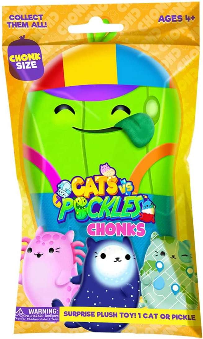 Cats Vs. Pickles Chonks Bean Filled Plush Mystery Pack (Gold,1 RANDOM Cat OR Pickle!) - Walmart.com