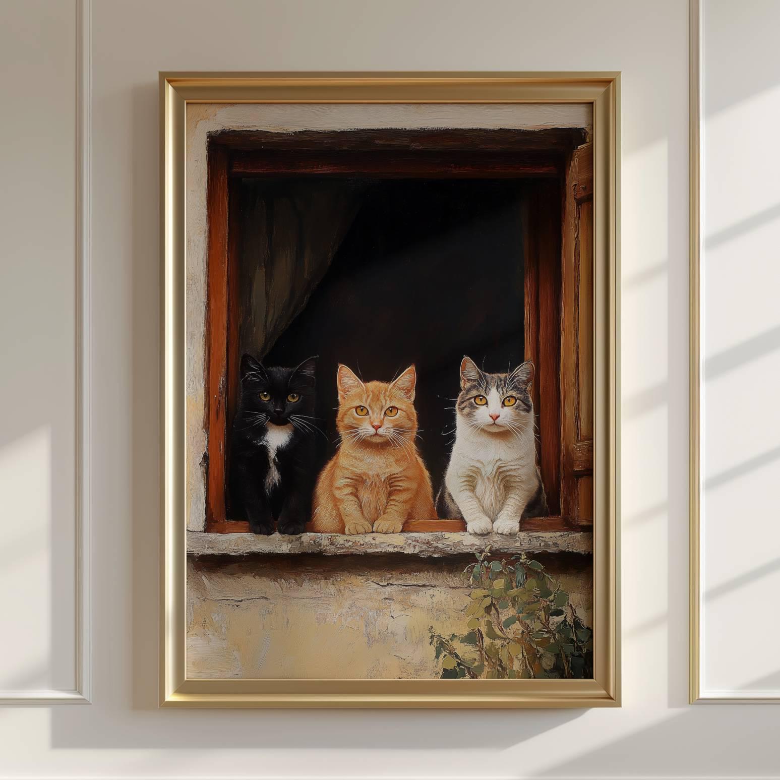 Cats Wall Art Cat Mom Homely Modern Arts Vintage Above Bed Bedroom ...