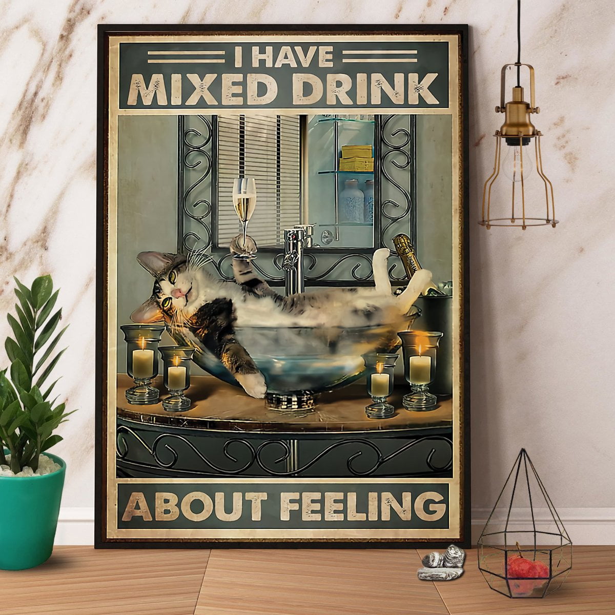 Cats Wine I Have Mixed Drink About Feeling Paper Poster No Frame 24 x 36 Inch Poster - Walmart.com