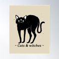 ~ Cats & Witc.Hes ~ Poster Wall Art Modern Wall Decor For Living Room ...