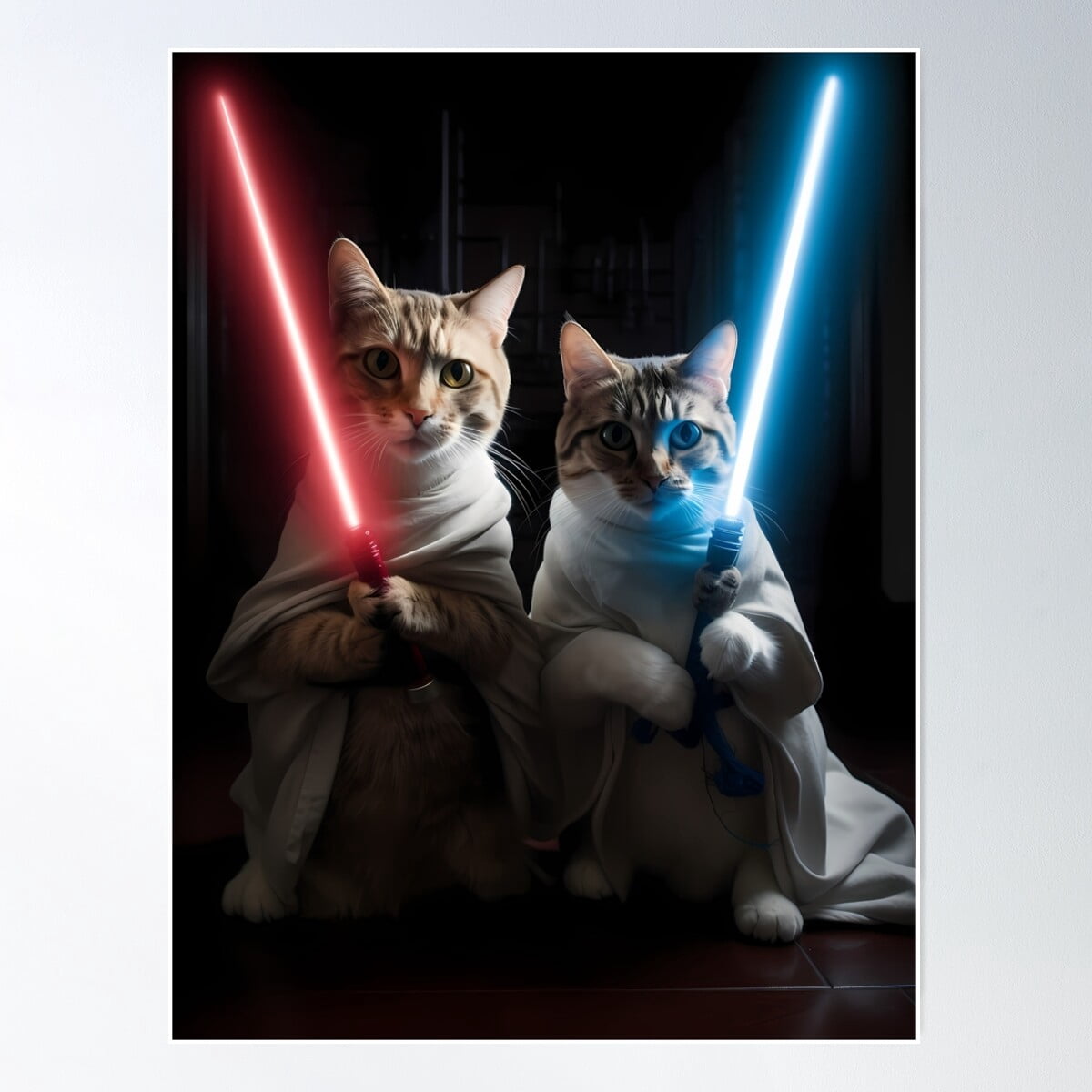 Cats With Lightsabers Poster Wall Art Modern Wall Decor Wall Art Home ...