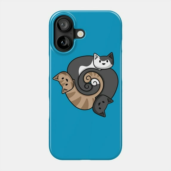 Cats With Spiral Tails Whimsical Art Phone Case for Apple iPhone 11-17 ...