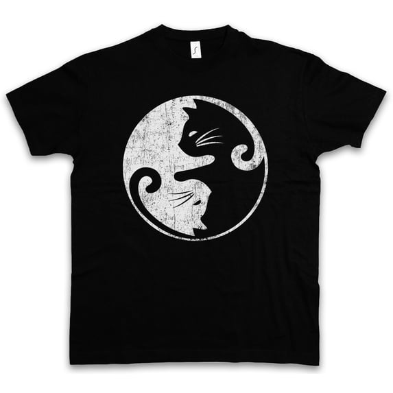 Cats Yin & Yang T-Shirt and Cat Circle Symbol Sign Fun Lover Love ...
