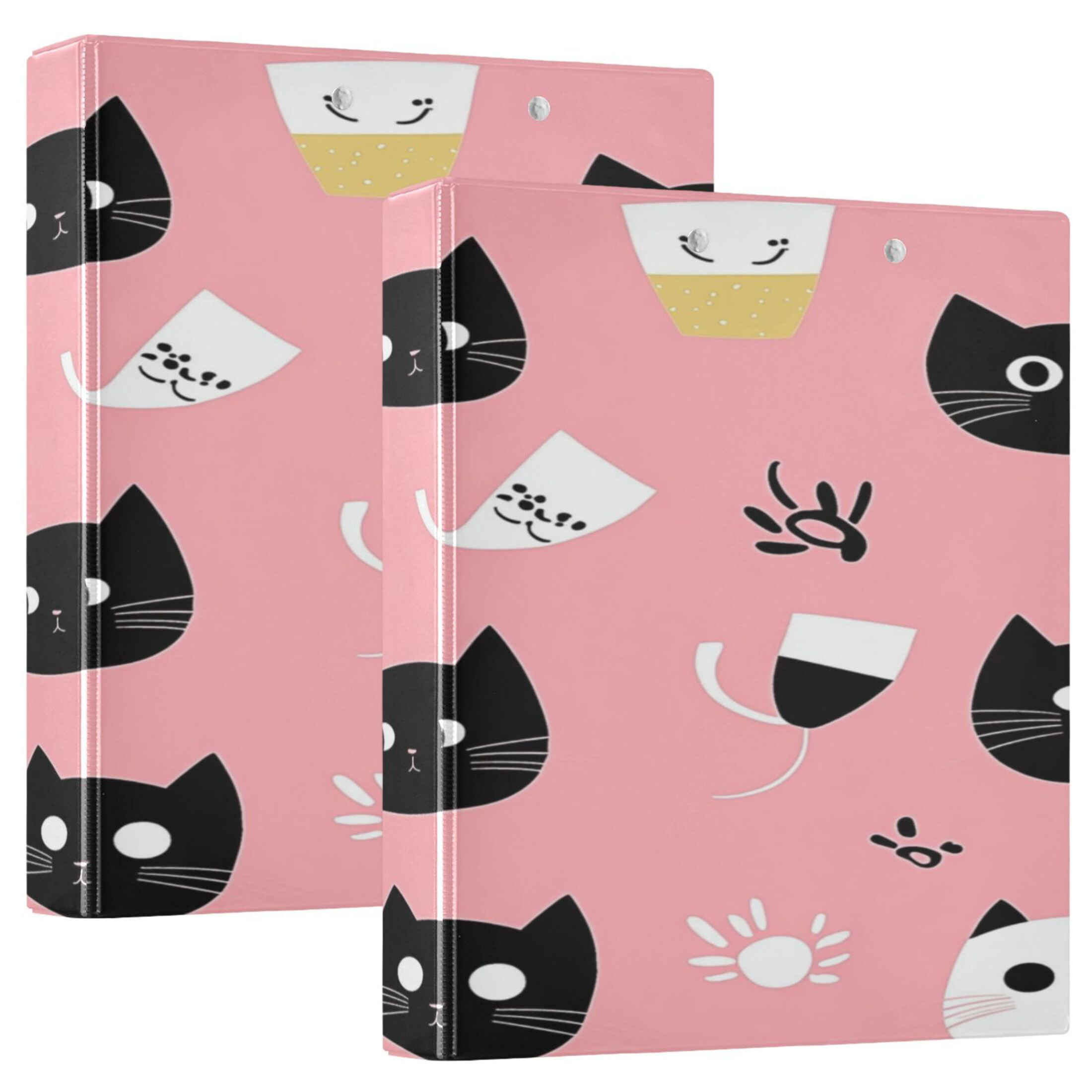 Cats and Cat Cups 3 Ring Hardcover Binders 1.5in Round Rings for Letter ...