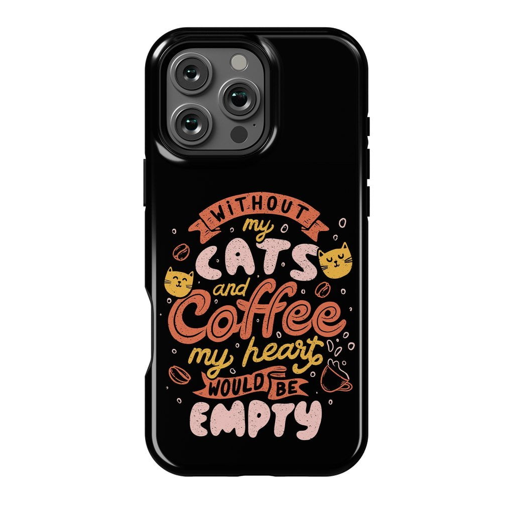 Cats and Coffee Funny Phone Case for iPhone 16 15 14 13 12 11 Pro Max ...
