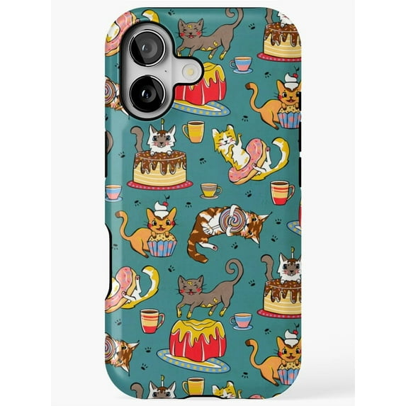 Cats and Confectionary Retro Phone Case for iPhone 11 12 13 14 15 16 17 ...