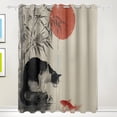 Cats and Fish Blackout Curtains 55W x 84L Living Room Bedroom Curtains ...