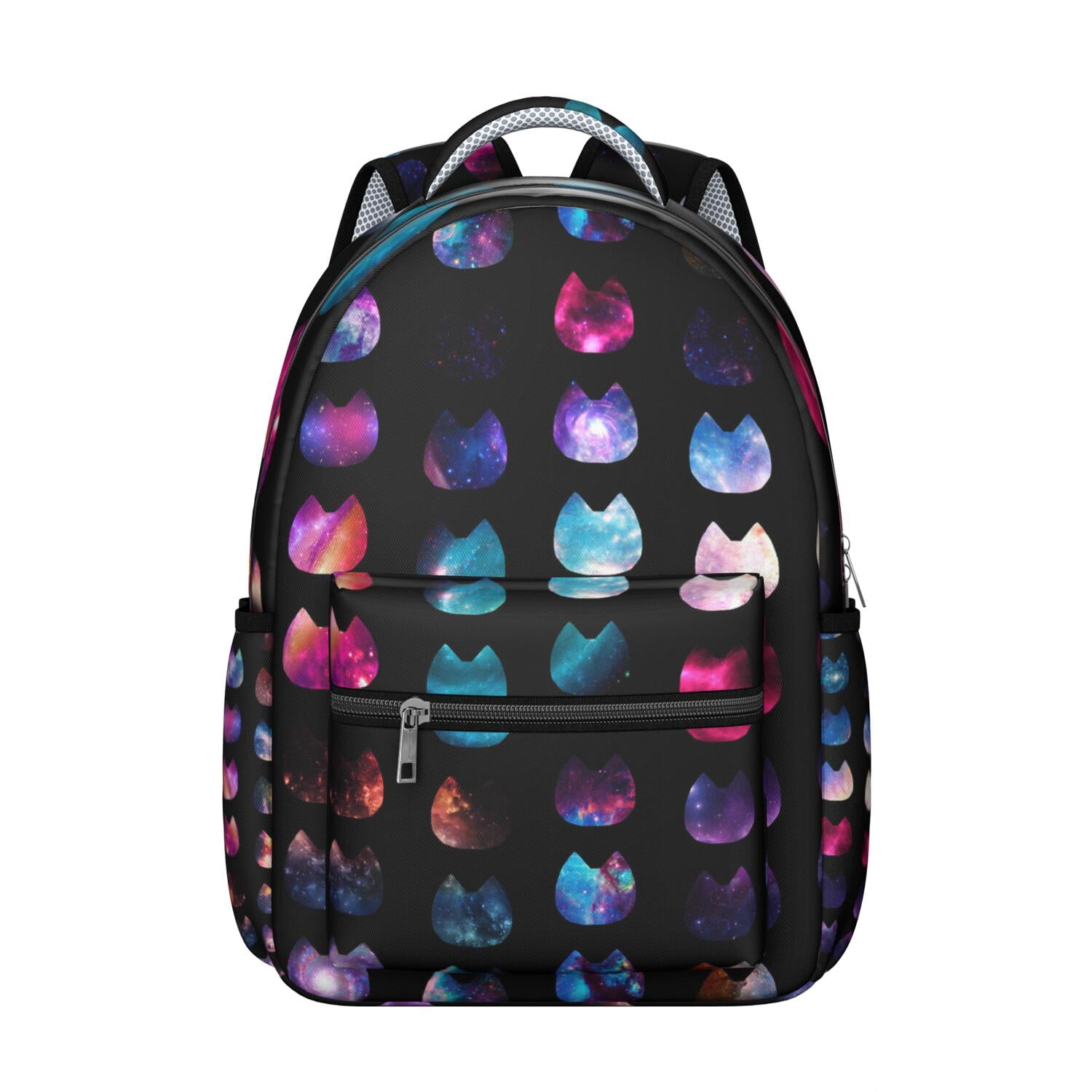 Cats and Flowers Print Backpack - Waterproof & Ergonomic, Padded ...