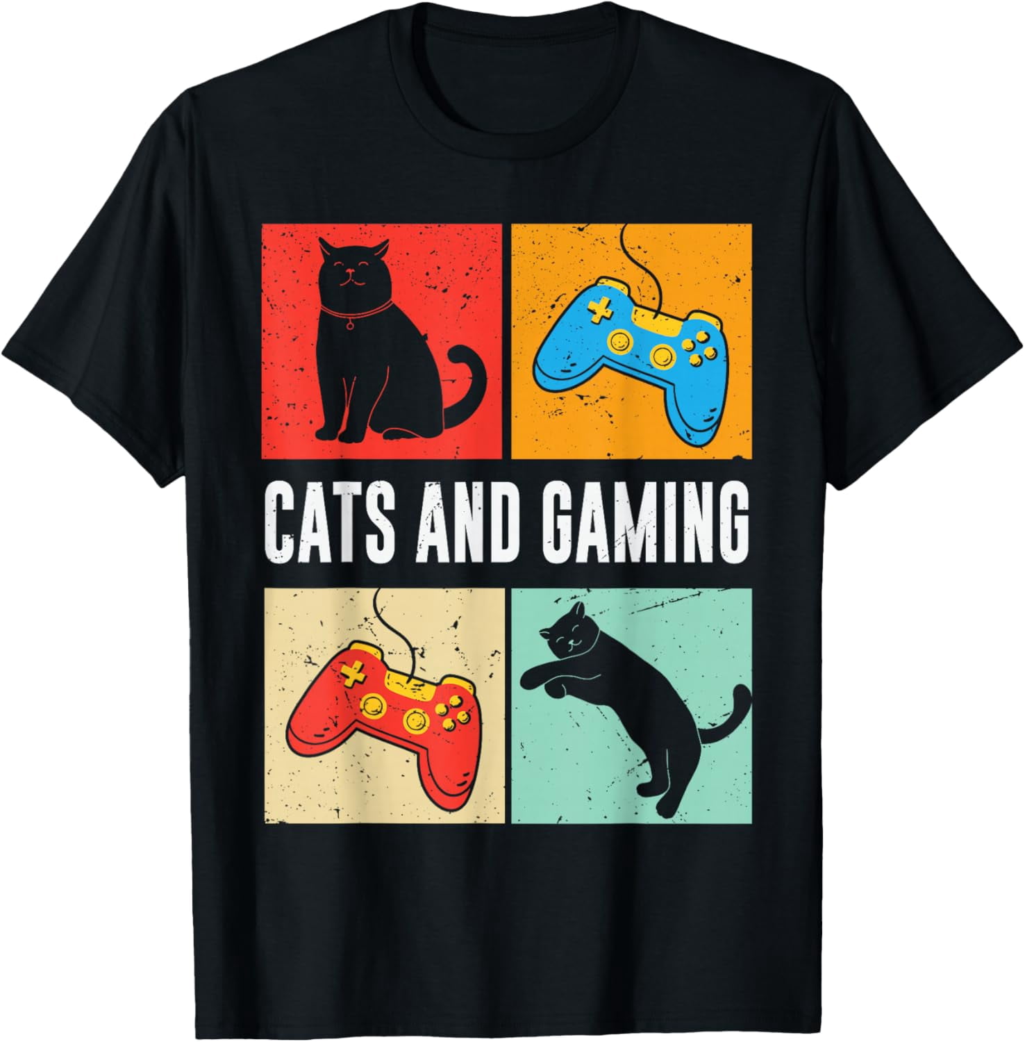 Cats and Gaming for The Cat Lover Gamer Video Game Player Mens T-Shirt ...