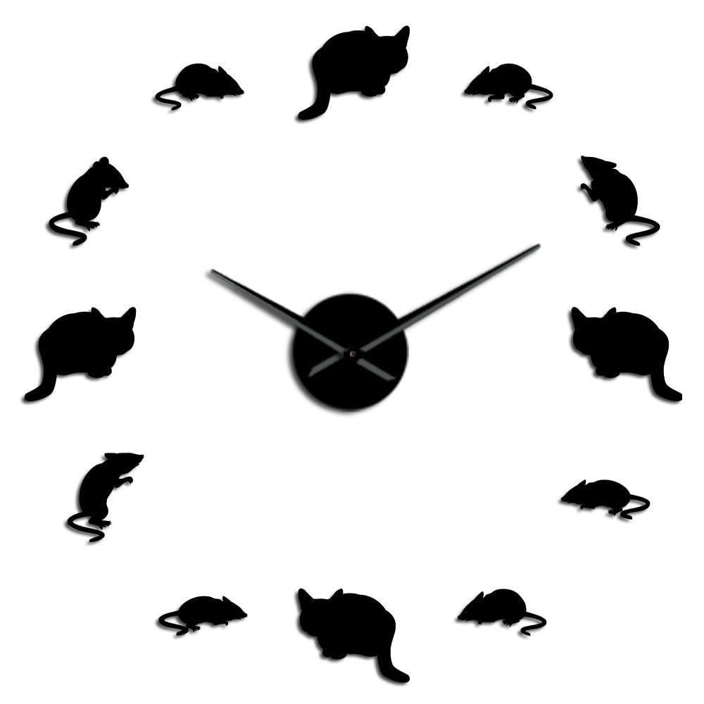 Cats and Mice Decorative DIY Wall Clock Kids Room Wall Art Frameless ...