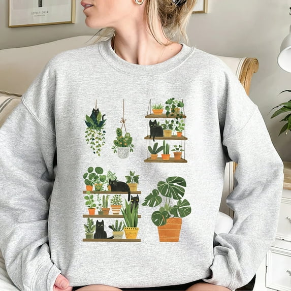 Cats and Plants Shirt, Plant Lady, Plant Lover, Book Plant Shirt, Book ...