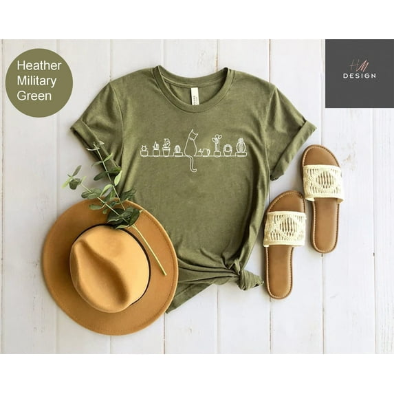 Cats and Plants Shirt, Plant lady, Plant lover, Gardener Shirt, Shirts ...