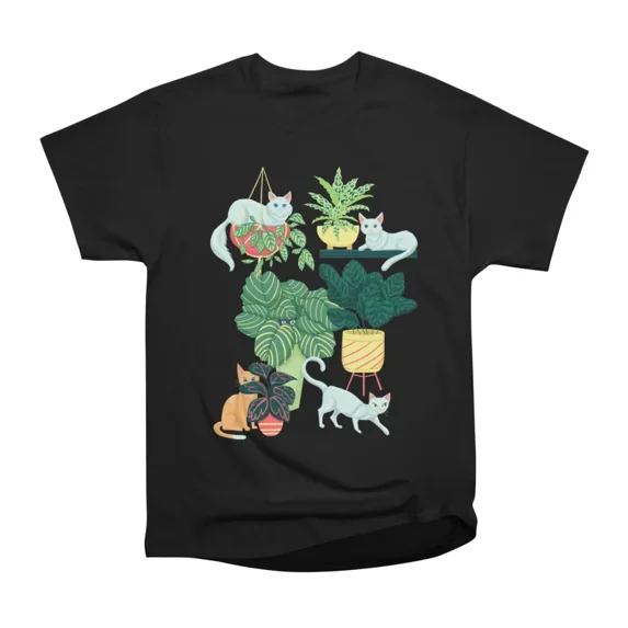 Cats and Plants T-Shirt Tee Gift For Him Merch For Her Apparel For ...