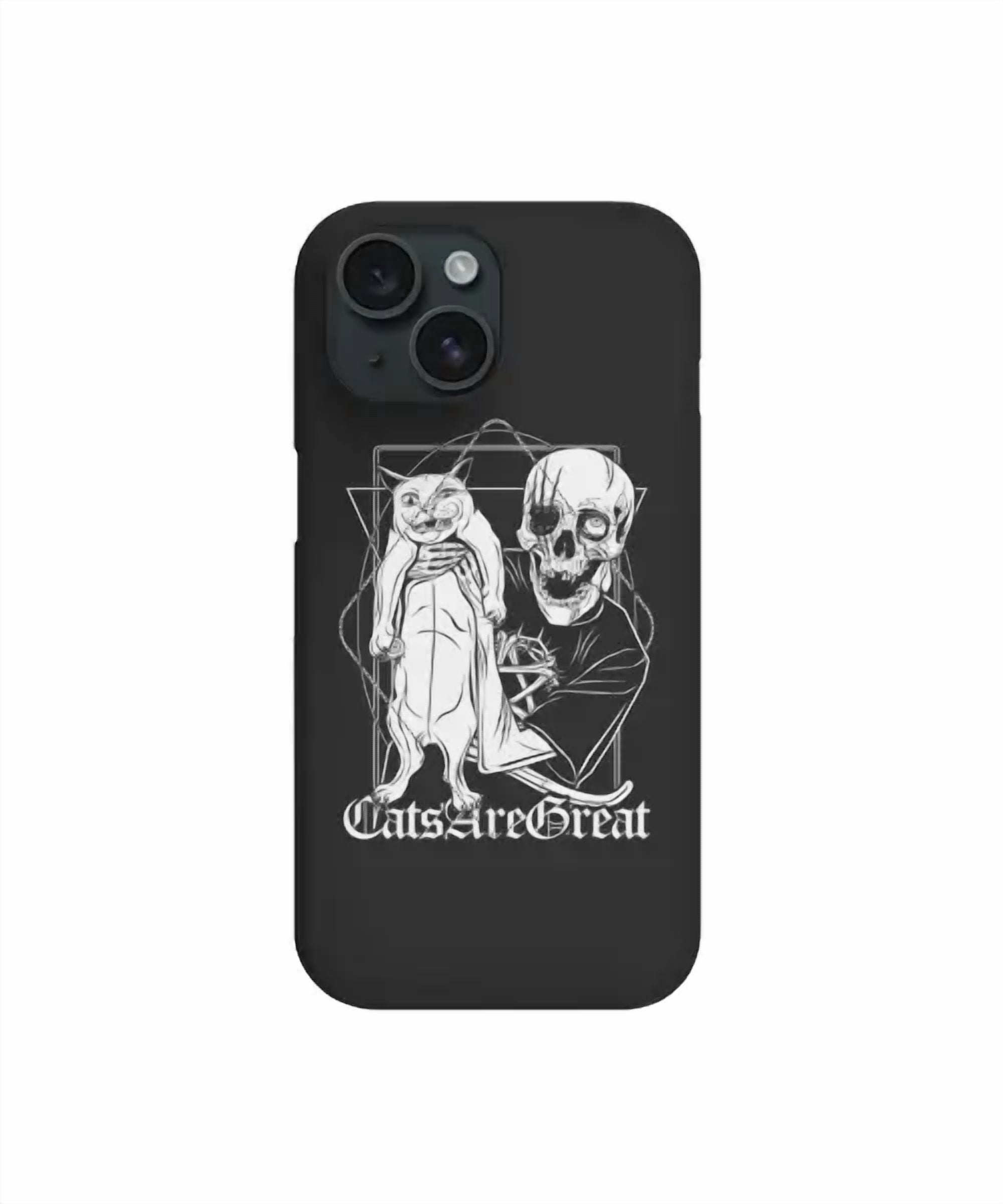 Cats are Great Funny Pet Skeleton X-Ray Phone Case for iPhone 16 15 14 ...