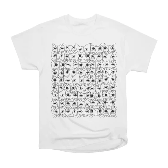 Cats fortyfivepack bw outline version T-Shirt Tee Gift For Him Merch ...