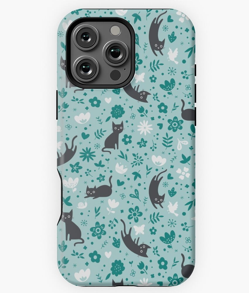 Cats frolicking in the garden turquoise M15876 Phone case for iPhone 11 ...