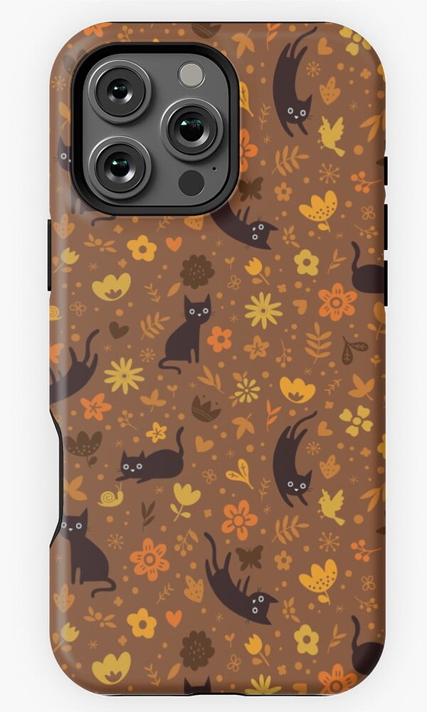 Cats in Garden Frolicking Phone Case Compatible with iPhone 11 to 16 ...