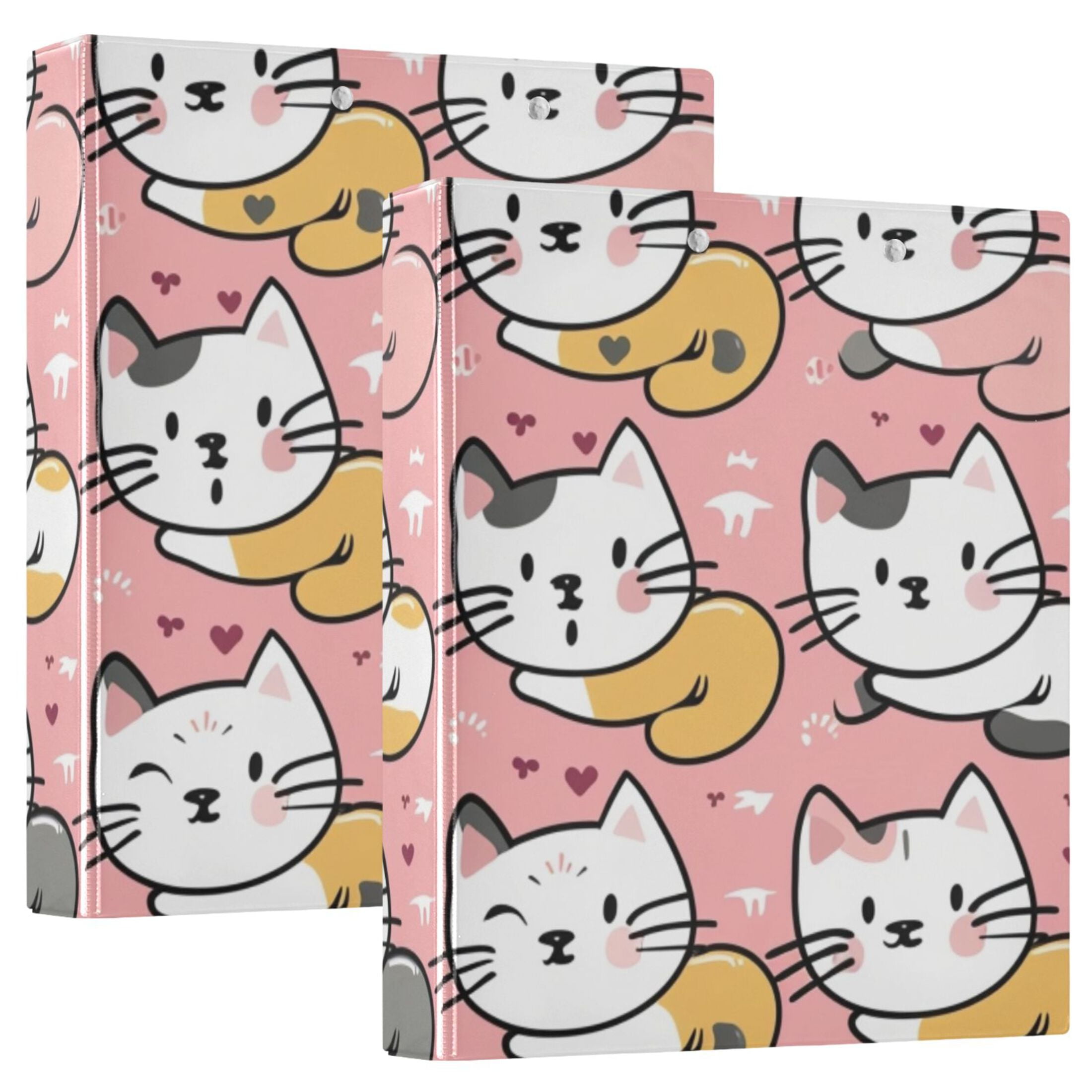 Cats in Pink 3 Ring Binders 1.5 inch Hardcover File Folders with ...