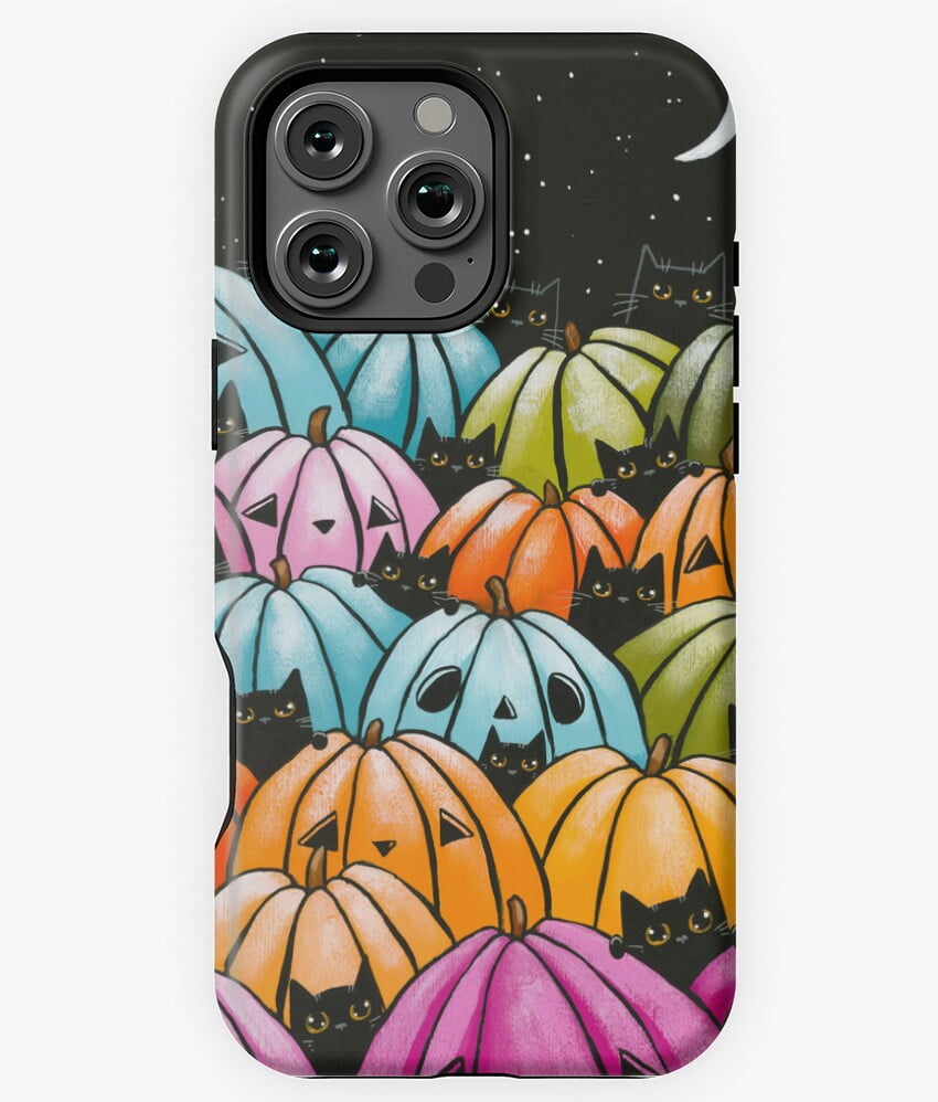 Cats in Rainbow Pumpkin Patch M09783 Phone case for iPhone 11 to 16 Pro ...