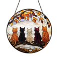 Cats on Branch Stained Glass Suncatcher – Window Hanging for Cat Lovers ...