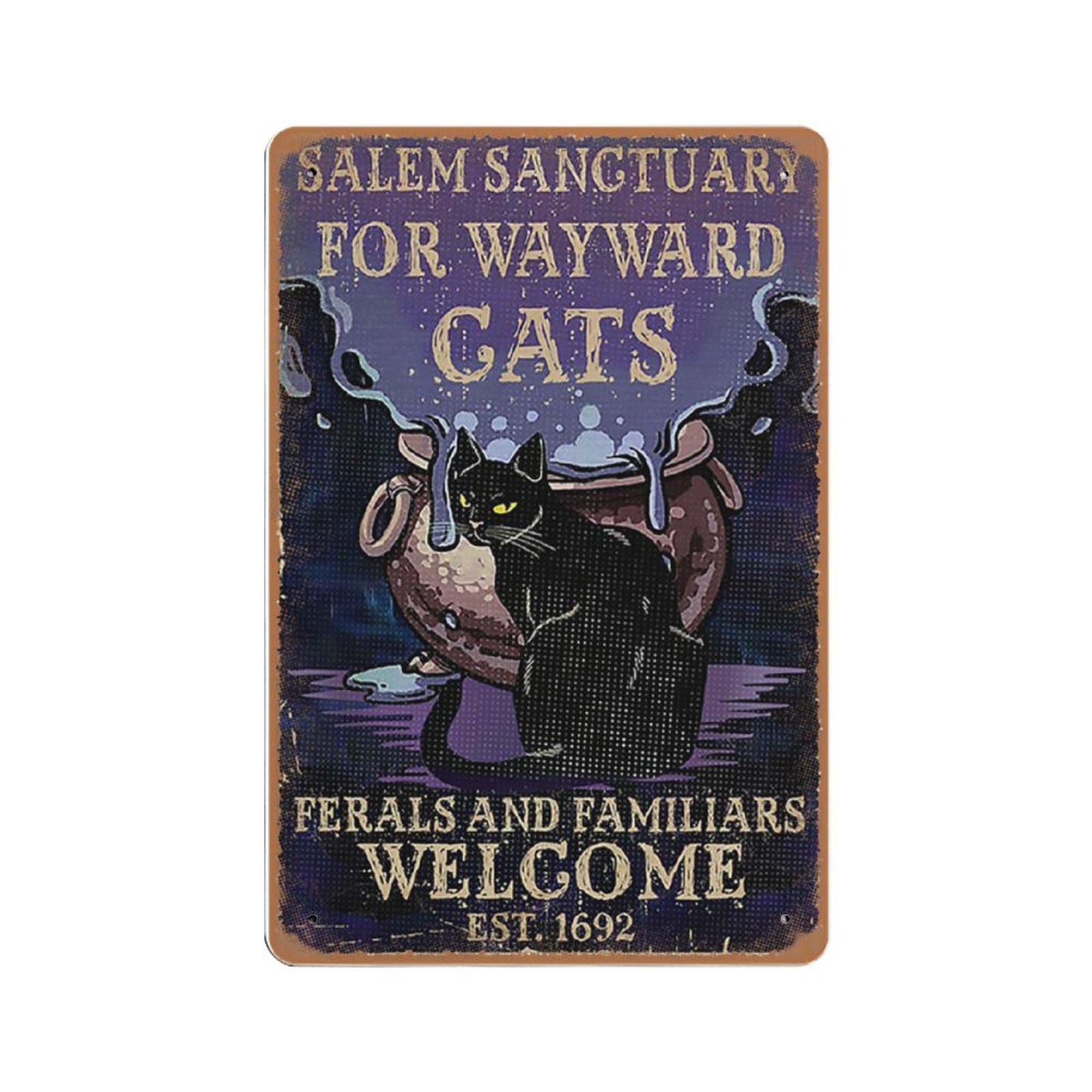 Cats tin sign , Black Cat tin sign , Cat Lover Gift, Cat Print ...