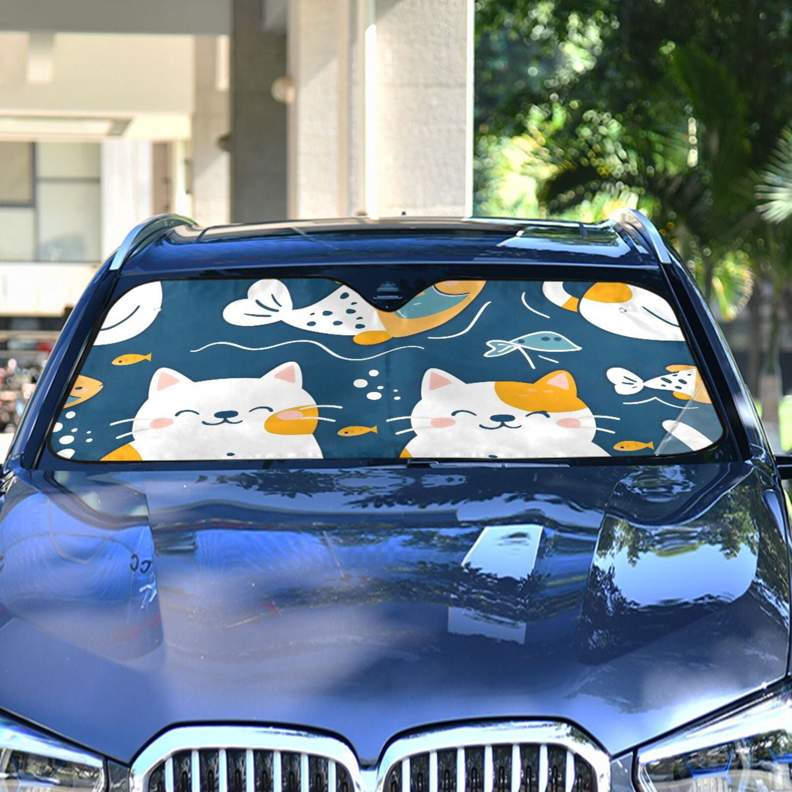 Cats with Fish Automotive Front Car Windshield Sun Shade Reflector ...
