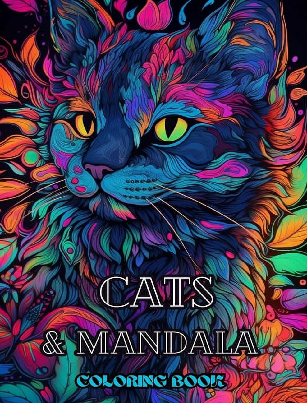 Cats with Mandalas - Adult Coloring Book. Beautiful Coloring Pages ...