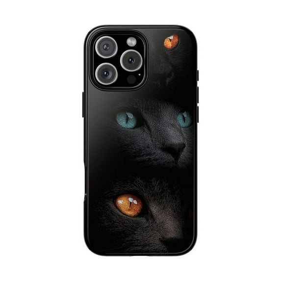 Cats with Orange & Blue Eyes in the Dark Phone Case for iPhone 11,12,13 ...